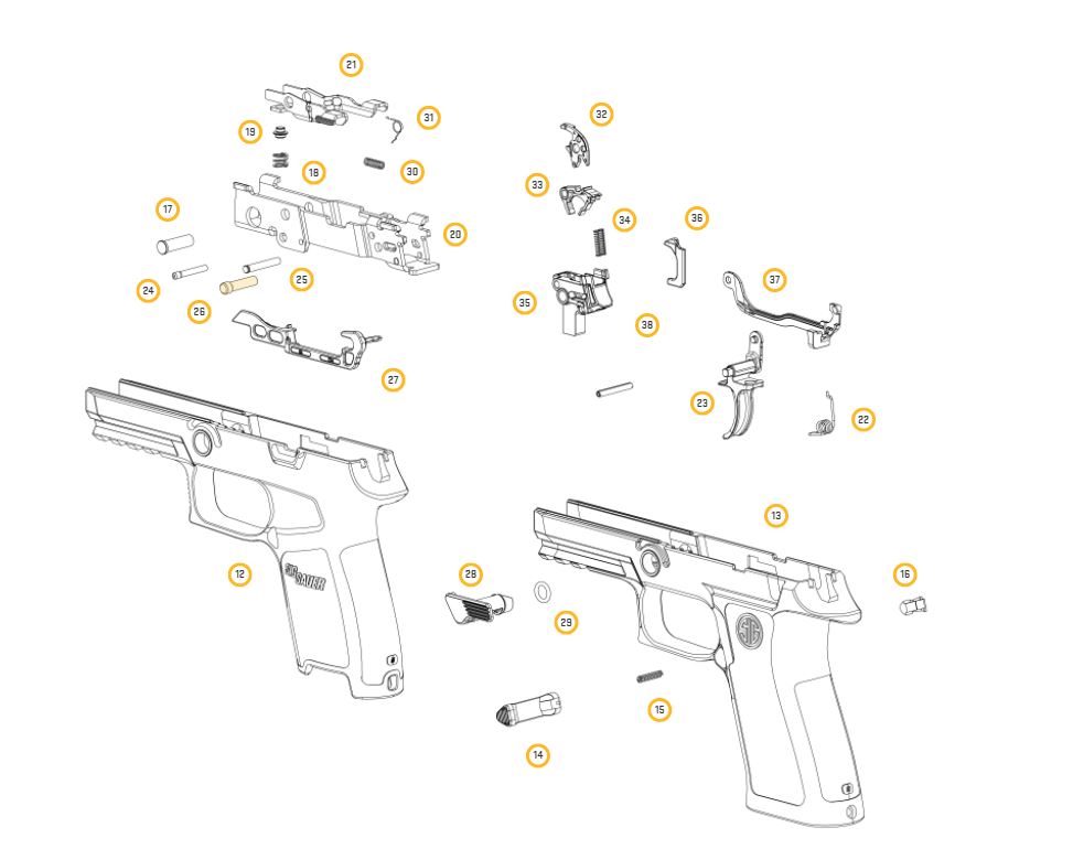 Sig Sauer P320, Spare Part, Pin, Safety Lever - Fondprodukter
